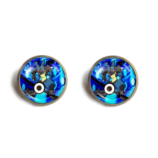 Pokemon Lucario Pokeball Earrings Ear Cuff Lucarionite Mega Stone Anim ...